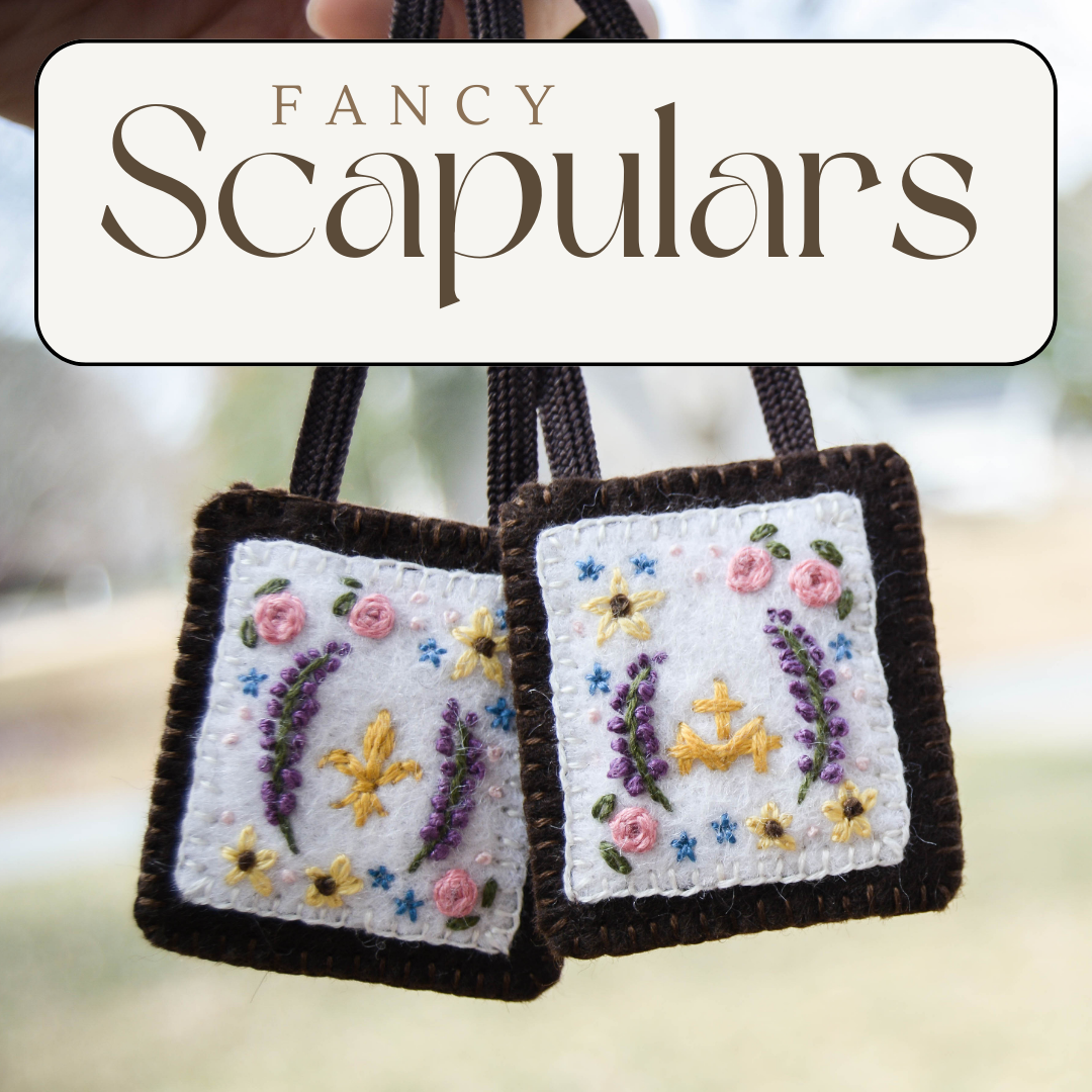Fancy Brown Scapular – To Jesus Sincerely